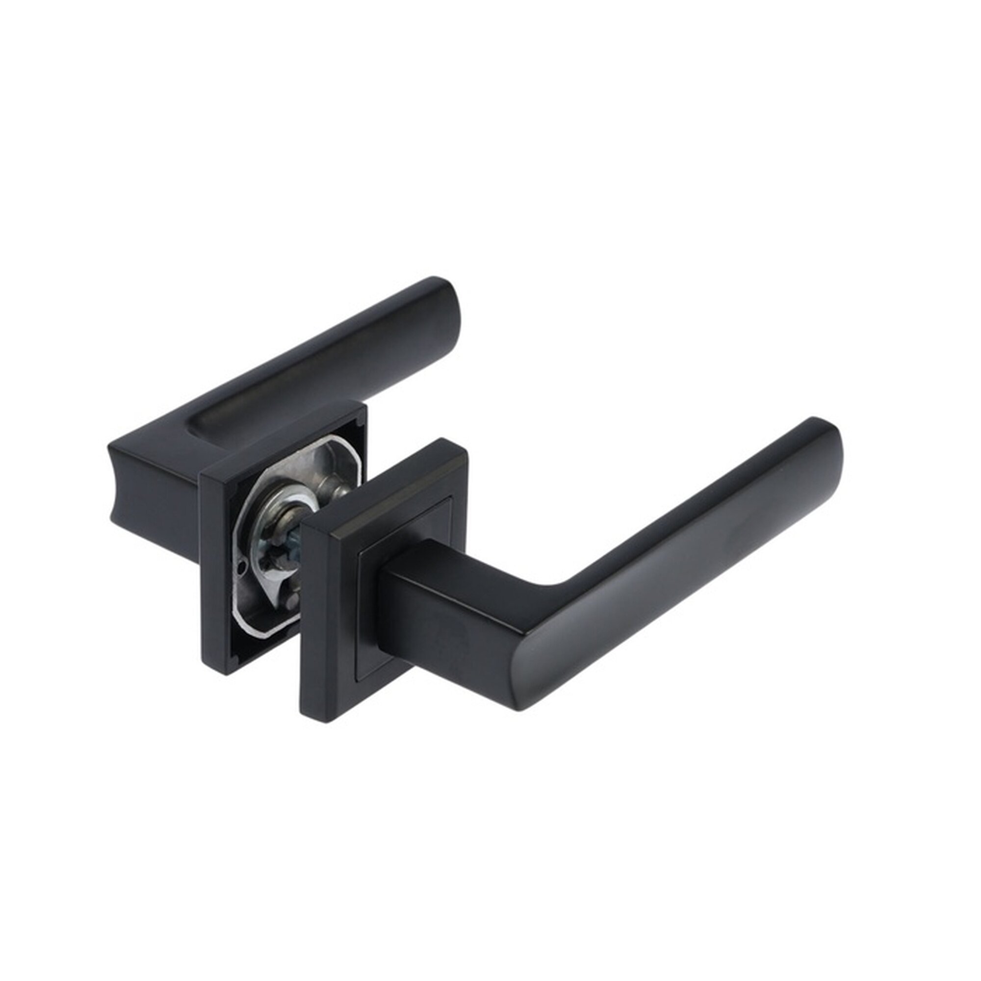 Ручка LOCKLAND 009, металл, квадратная розетка, поворотная, универсальная, черная