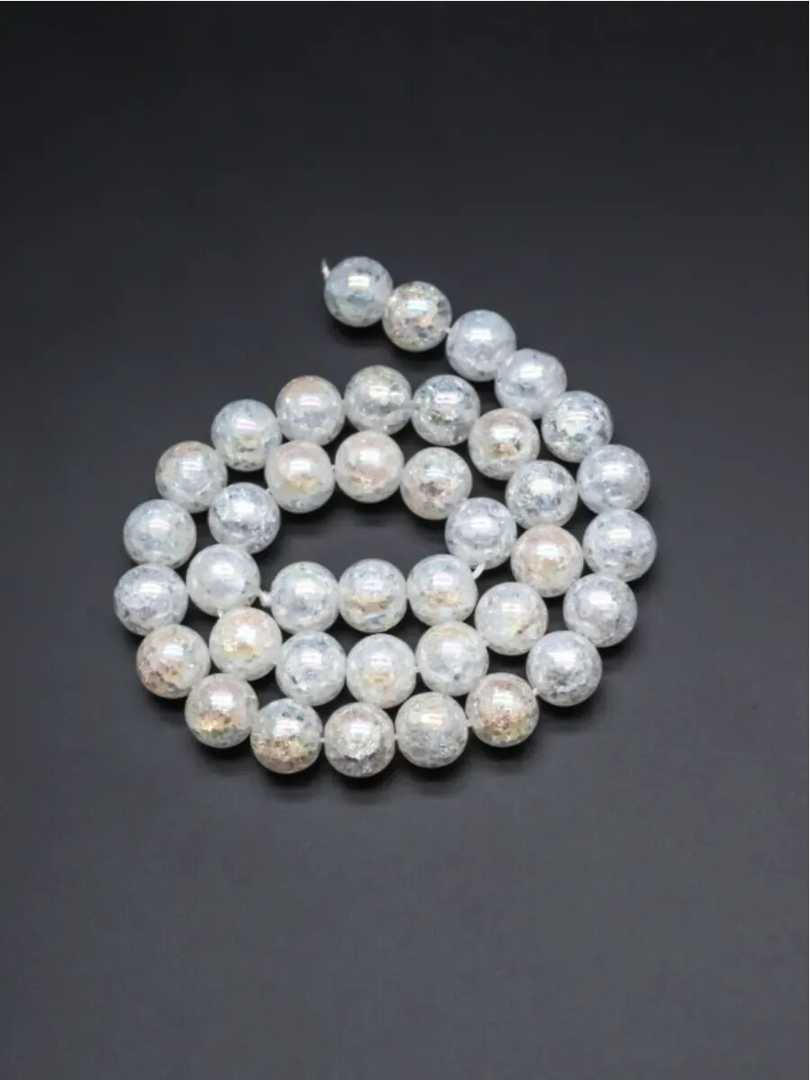 0934 Перламутр снежный кварц бусины 10мм 1 шт люкс качество