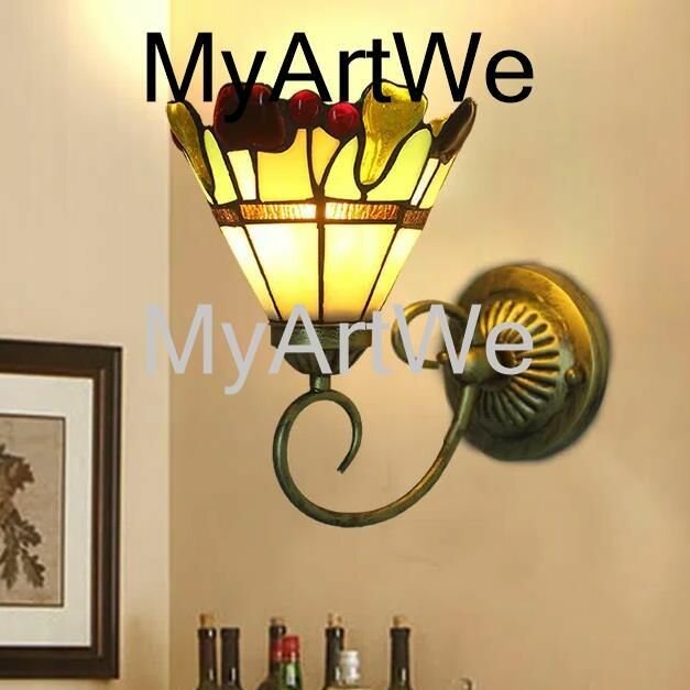 Бра MyArtWe M100W Стеклянный настенный светильник от Тиффани Абажур из цветного стекла