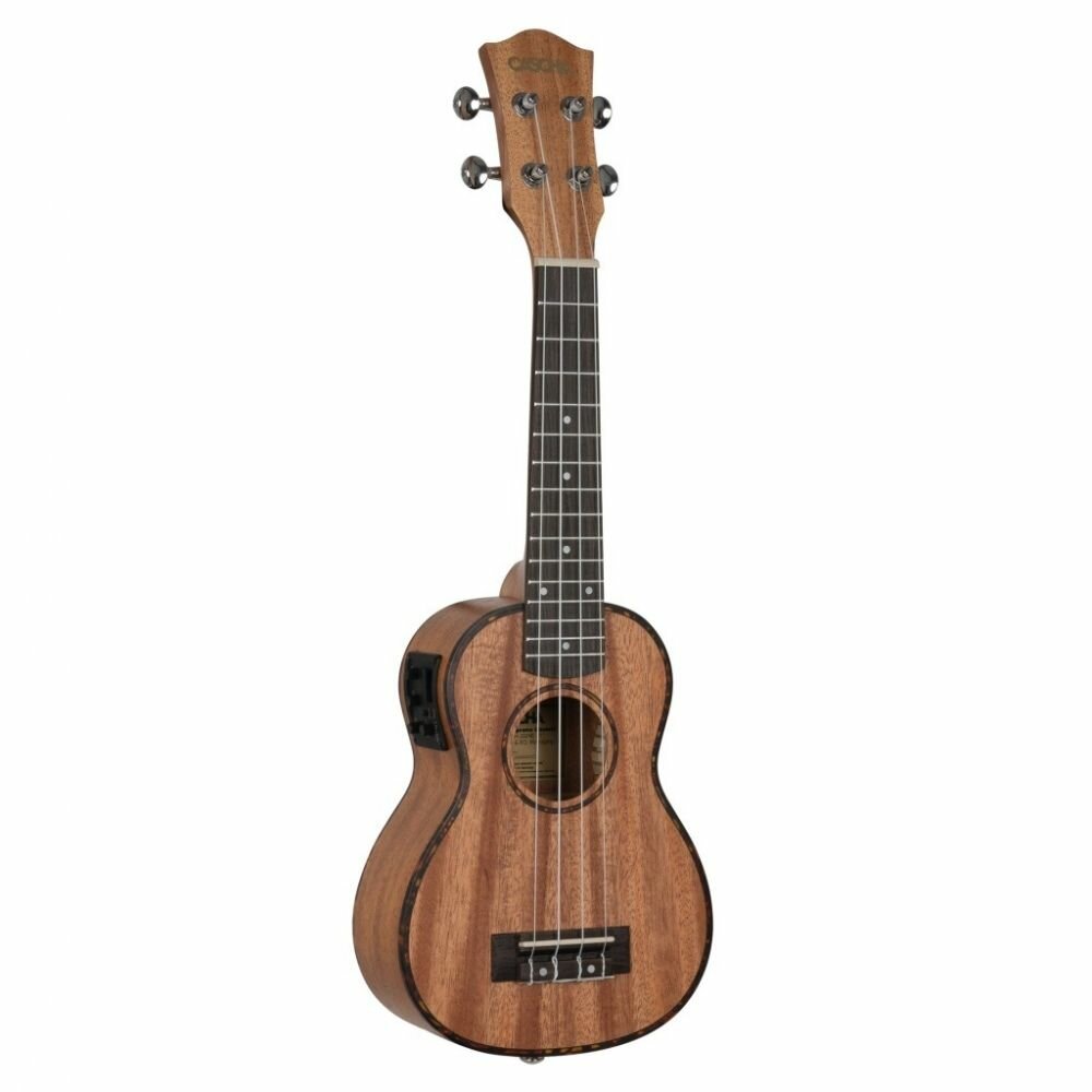 Cascha HH-2026E Mahogany Series Укулеле сопрано со звукоснимателем, с чехлом, цвет натуральный