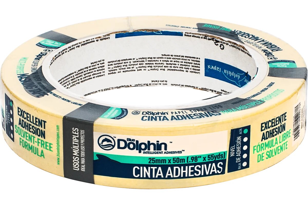 Blue Dolphin многофункциональная малярная лента желтая Masking Tape 25 мм х 50 м ST627 01-7-12