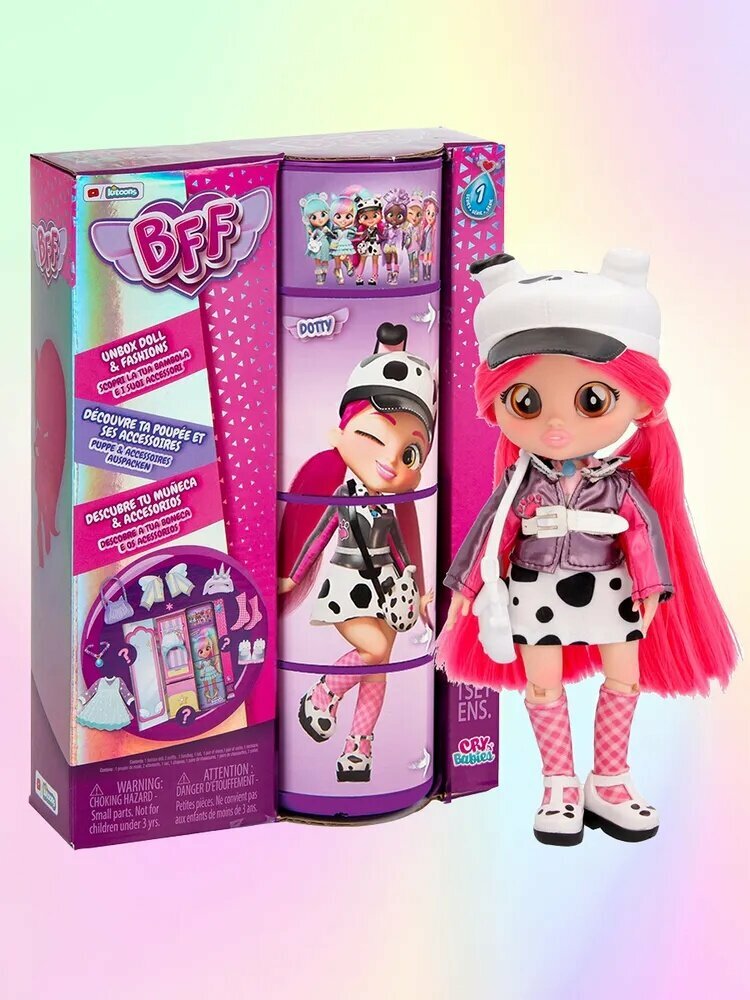 Cry Babies BFF DOTTY Модная кукла с более чем 9 сюрпризами, включая наряд и аксессуары
