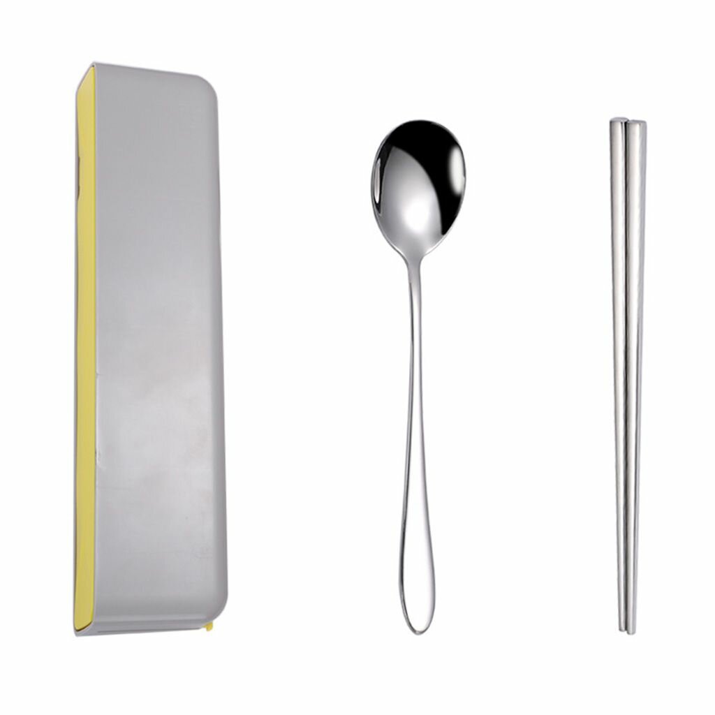 Переносной набор посуды-Серебро-Набор из 2 предметов