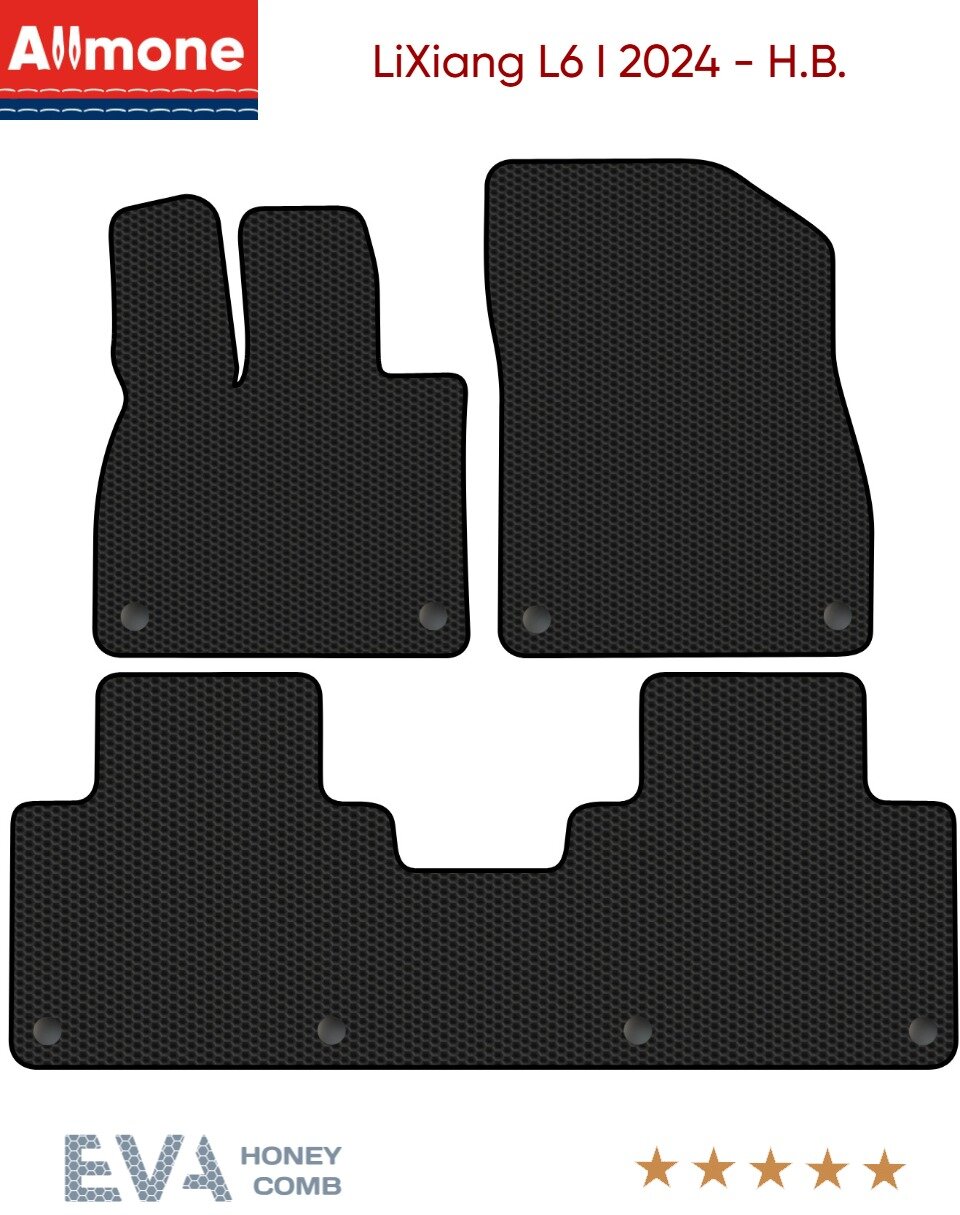 Eva сота коврики автомобильные для LiXiang L6 1 2024 - Н. В. задний цельный, черные, эва, 3шт / Ликсианг Л6 1