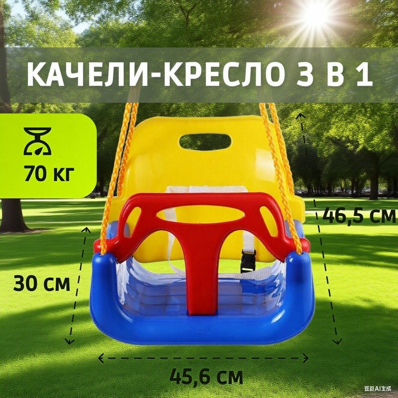 Подвесные качели Капризун 3 в 1 для детей, подвесные качели для дома и сада пластиковые, трансформер