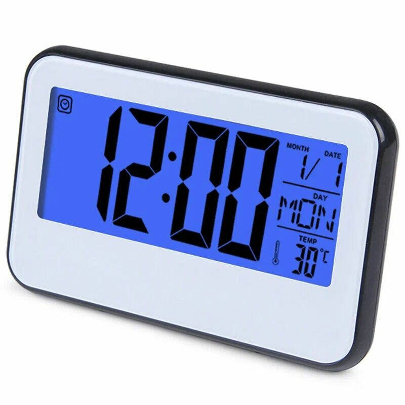 Настольные электронные часы, календарь, будильник, термометр Белый + батарейки В комплекте