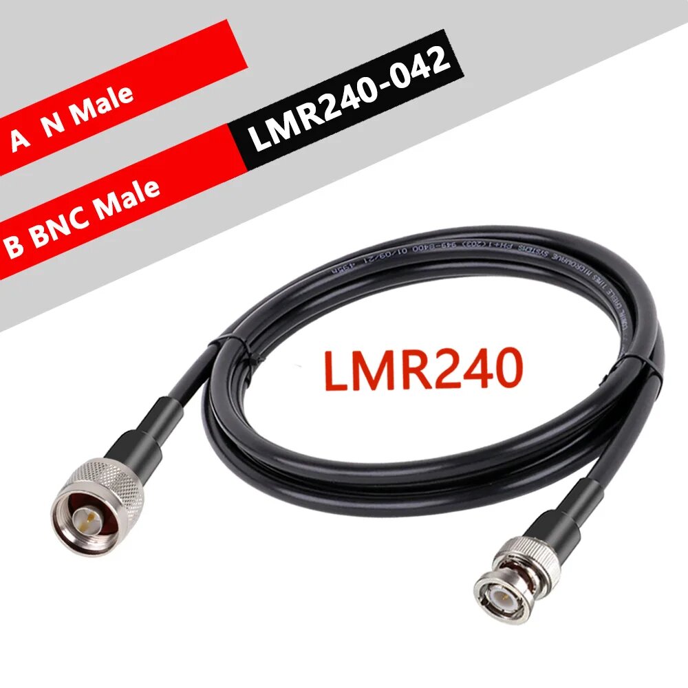 RF кабель LMR240 BNC-UHF 50 Ом 1 метр 50CM(19.65inch), BNC M to N M