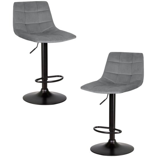 Стул барный Dobrin TAILOR BLACK (серый велюр (MJ9-75))(2 шт/уп)