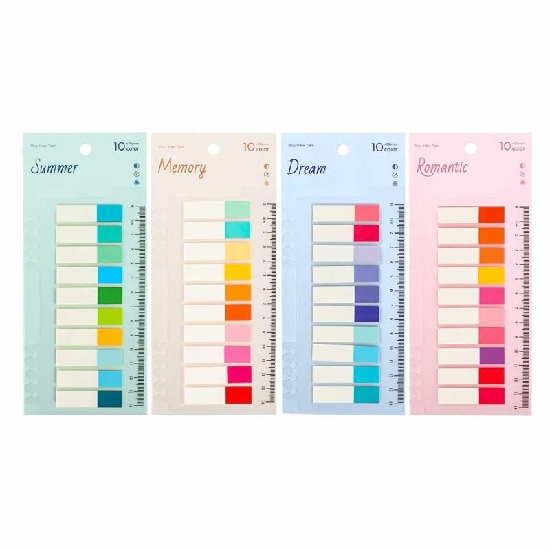 Цветная ультратонкая индексная наклейка Morandi color-4 карточки в половину цвета