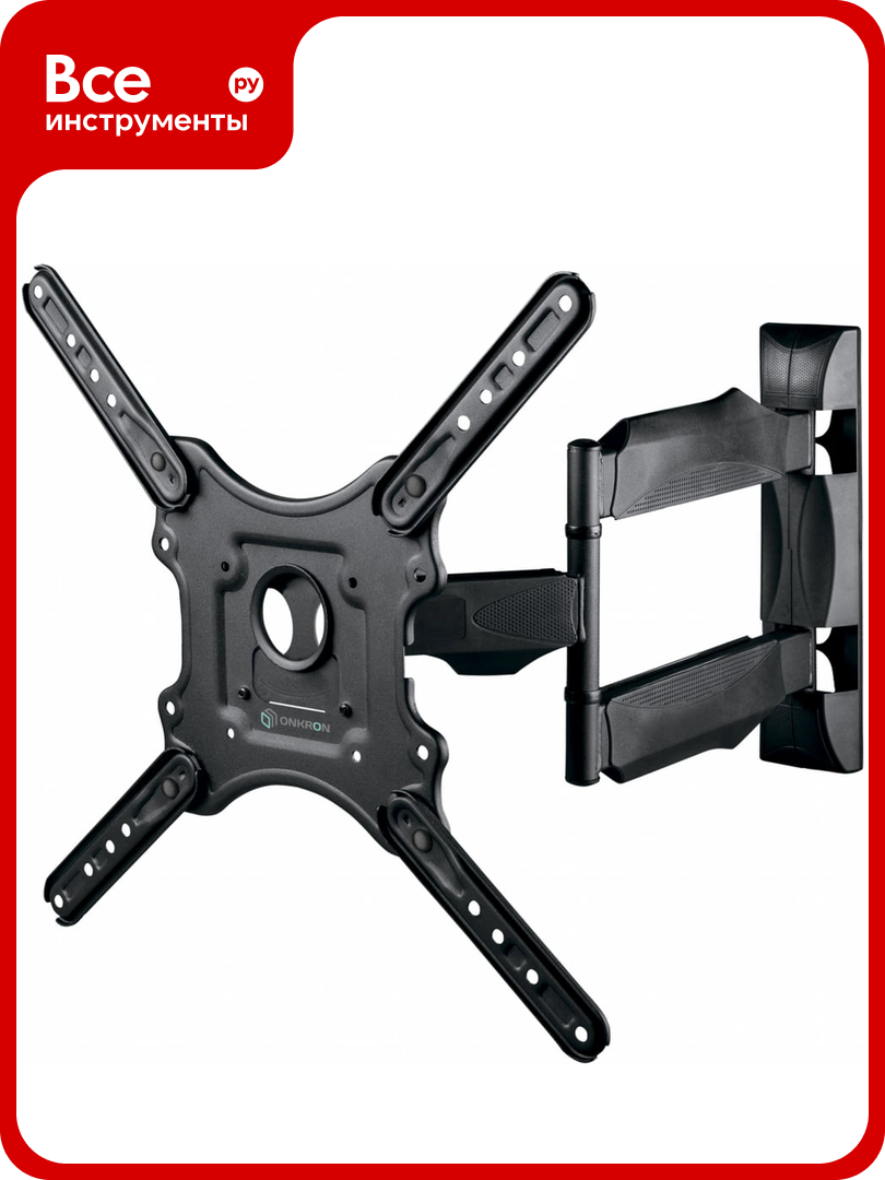 Наклонно-поворотный кронштейн для телевизора 32-65 ONKRON M4 Black M4B, для большинства дюймовых дисплеев, пластиковый