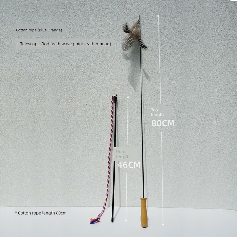 Забавная кошачья палочка, выдвижная длинная шестерня, перо, хлопковая веревка, кошка, энергосбережение, самообзорное и