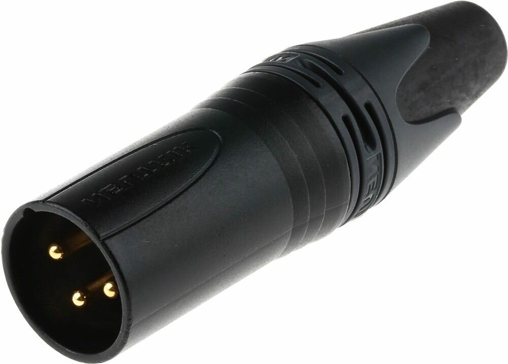 Neutrik NC3MXX-B профессиональный кабельный разъем XLR-папа (male) 3pin, точеные контакты, цвет - черный