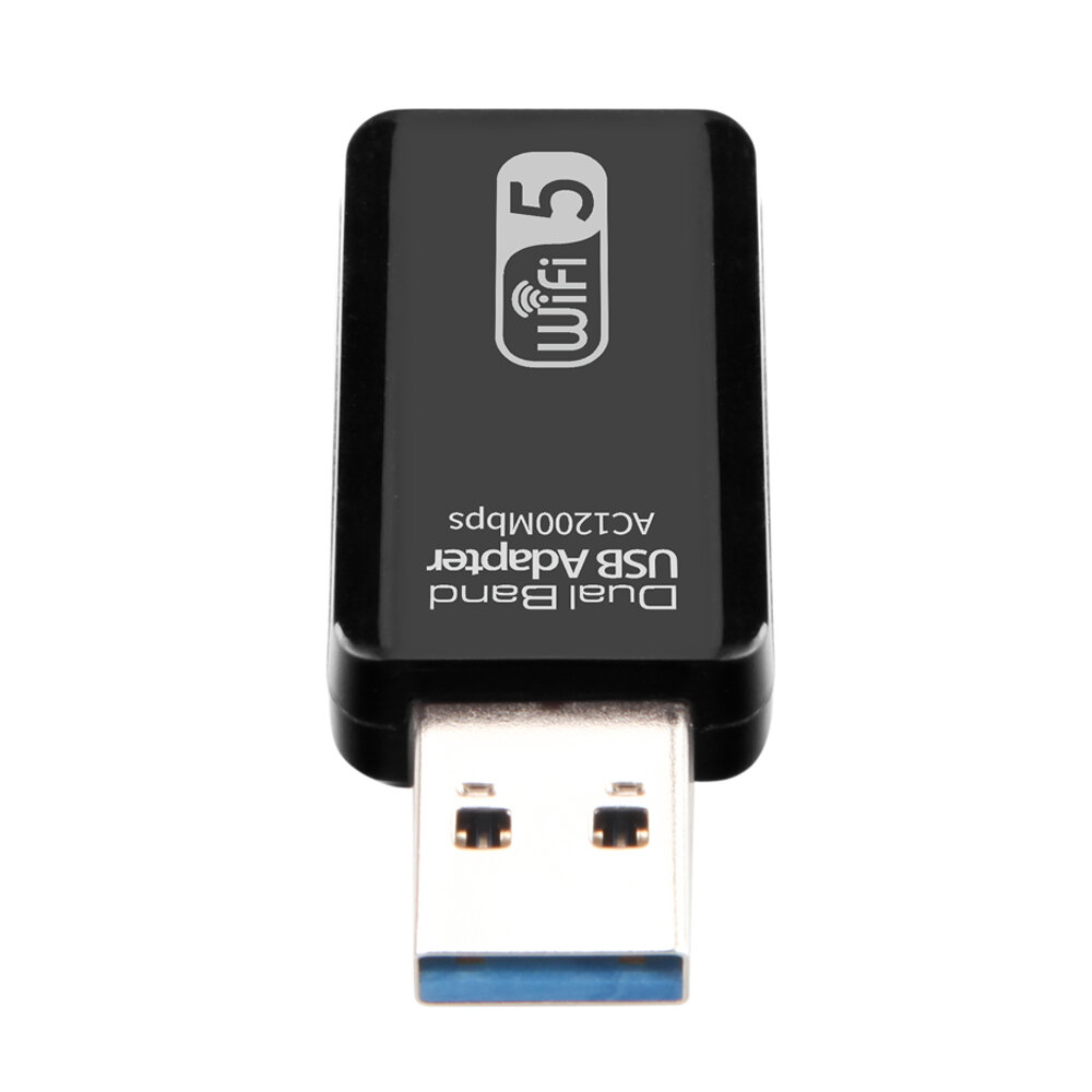 Адаптер беспроводной сети USB AC1200 Dual Band USB3.0 WiFi 2.4GHz / 5.0GHz Ethernet 802.11AC для ноутбука настольного компьютера черного цвета со скоростью 300Mbps (2.4GHz) и 866Mbps (5GHz), стандарт IEEE802.11b/g/n/ac, интерфейс USB3.0, размер
