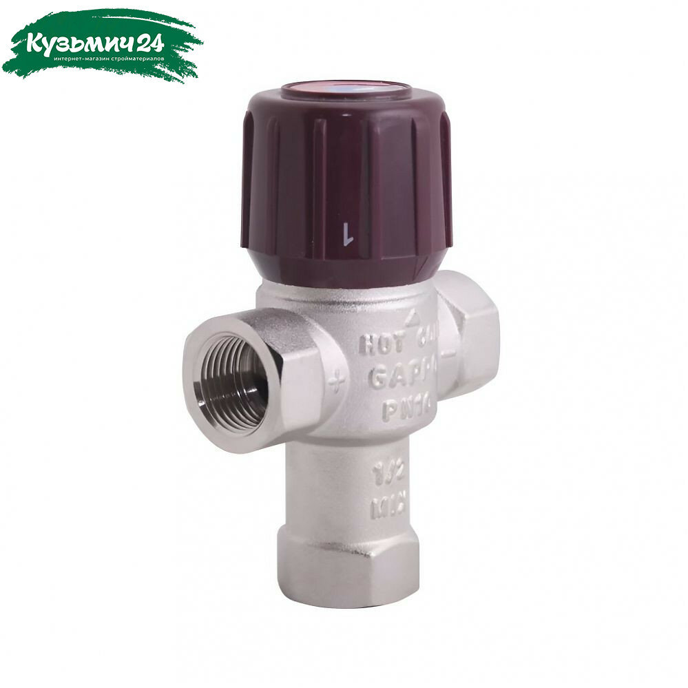 Клапан смесительный Gappo G1445.05, 3/4" для ГВС, 42-60 гр, термостатический