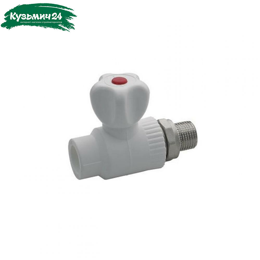 Кран для радиатора ПП прямой Frap F141.2505 PPR GRS 25х3/4" НР, белый