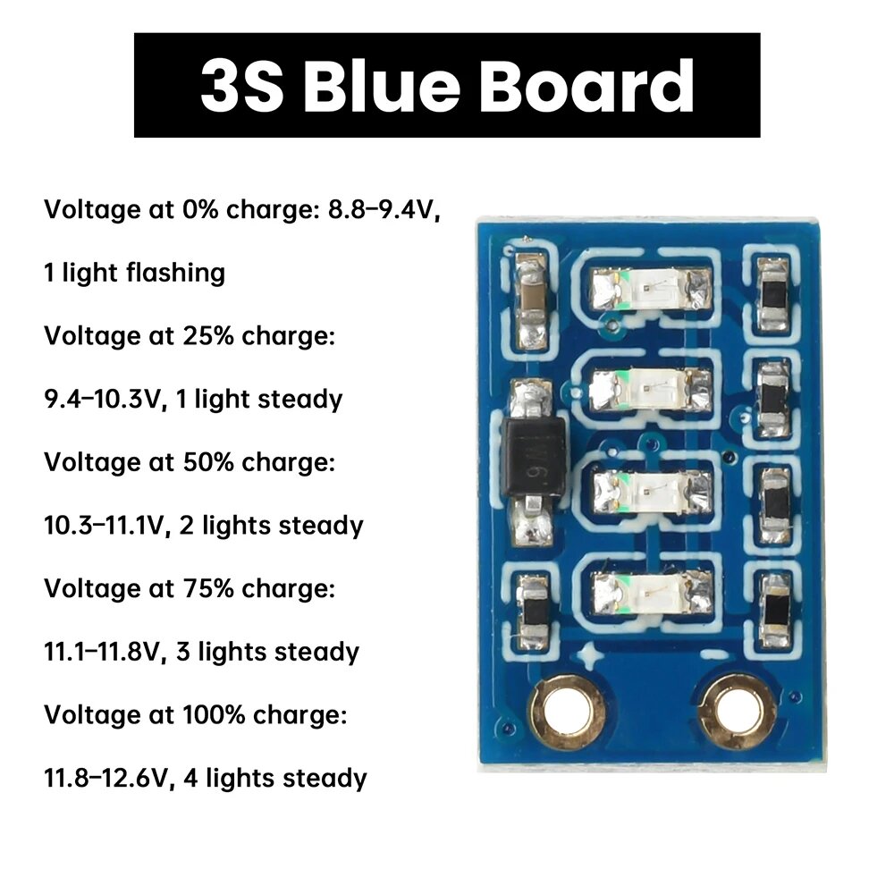 Diymore Мини-модуль индикатора уровня заряда батареи Синий, 3S