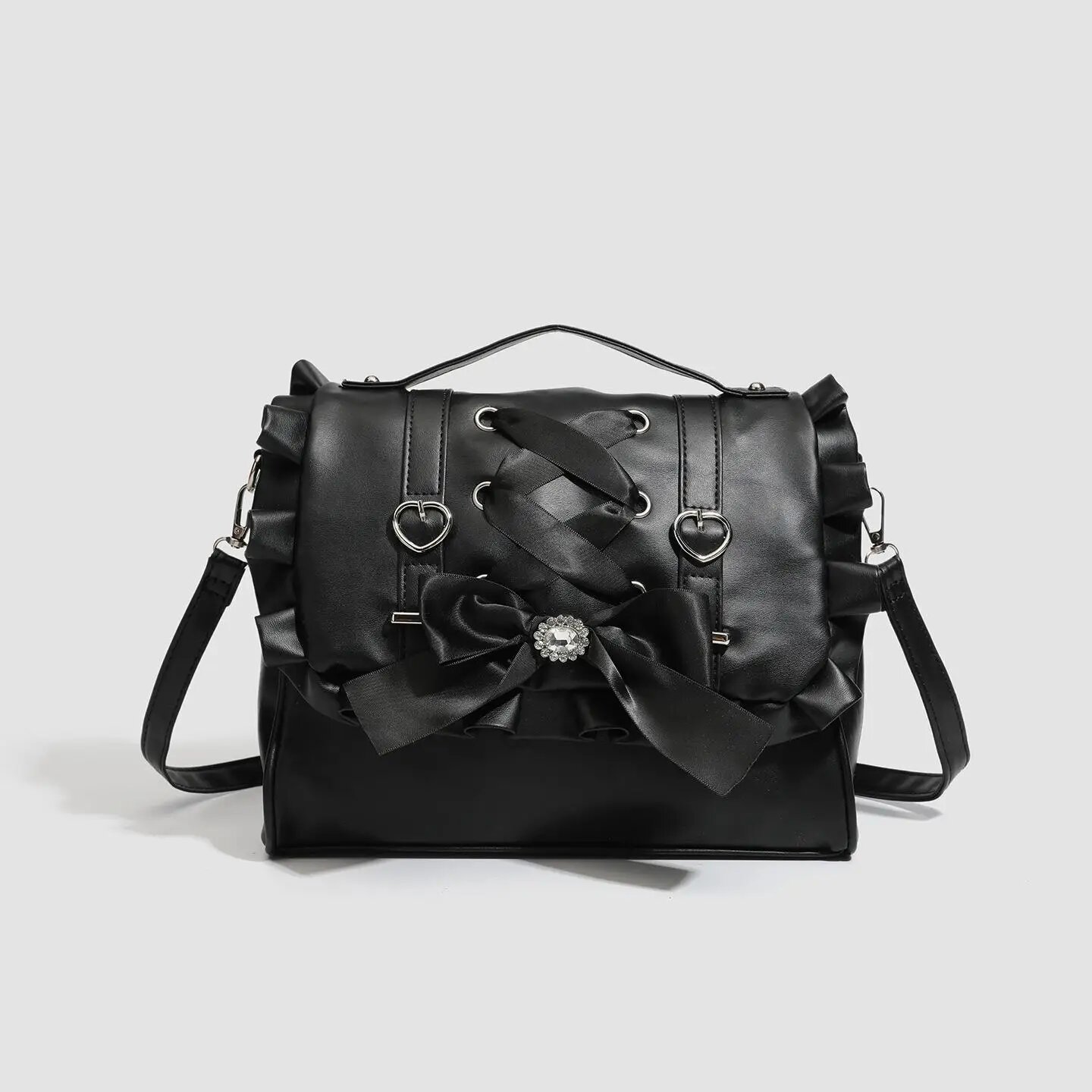 Женская двойная сумка через плечо с бантом, женский рюкзак, сумка через плечо, сумка на одно плечо, квадратный рюкзак на молнии, сумки Черный, black