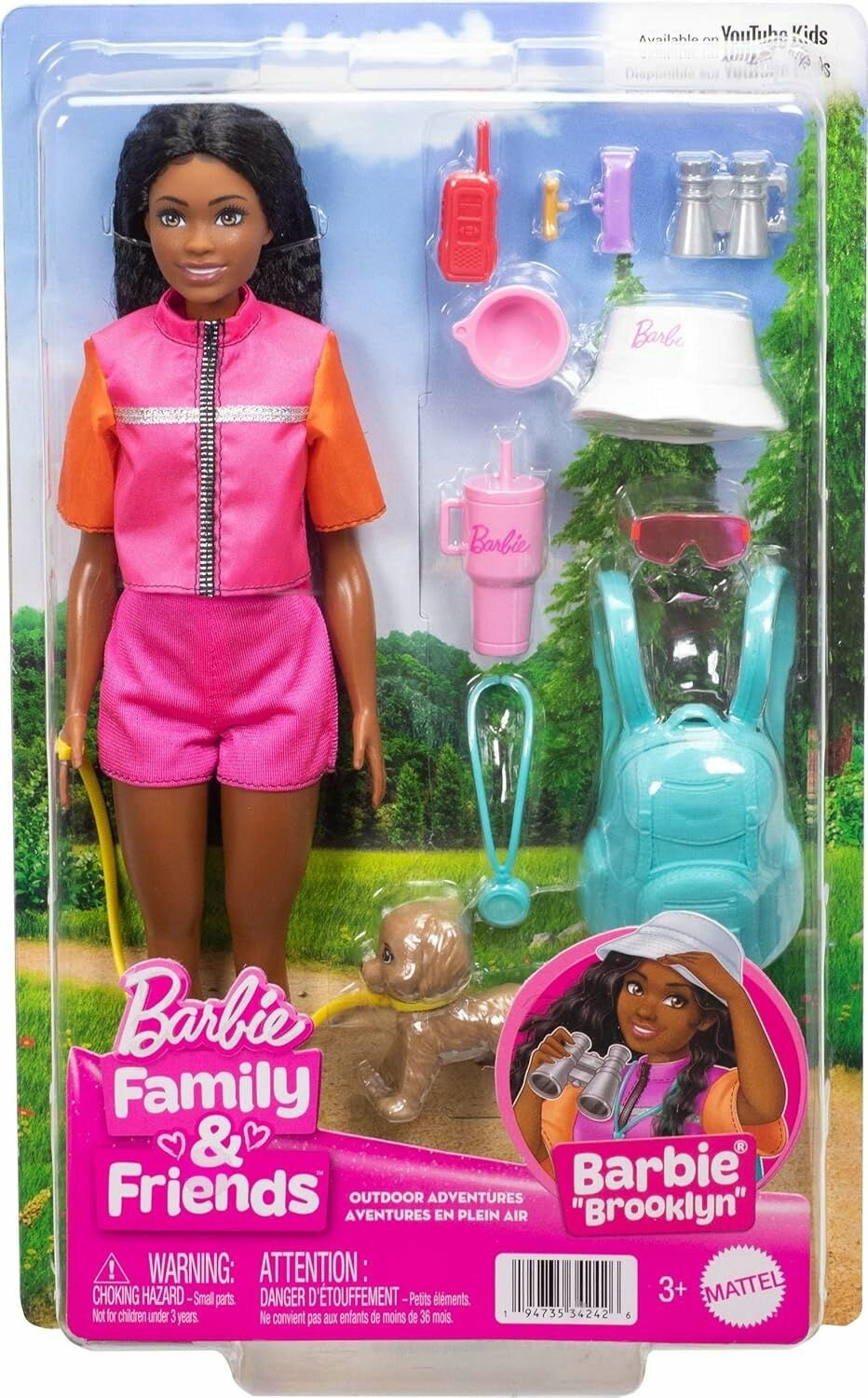 Кукла Mattel Barbie Brooklyn Family & Friends - Набор кукла Малибу с собакой и аксессуарами - Барби JJV60