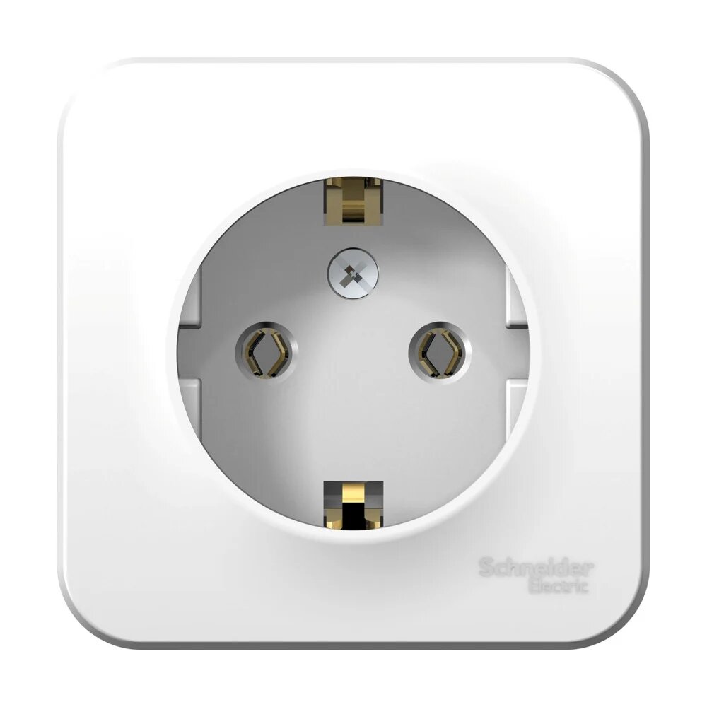 Розетка Systeme Electric BLANCA, открытой установки, с заземлением, без шторок, белый BLNRA010111, пластиковый