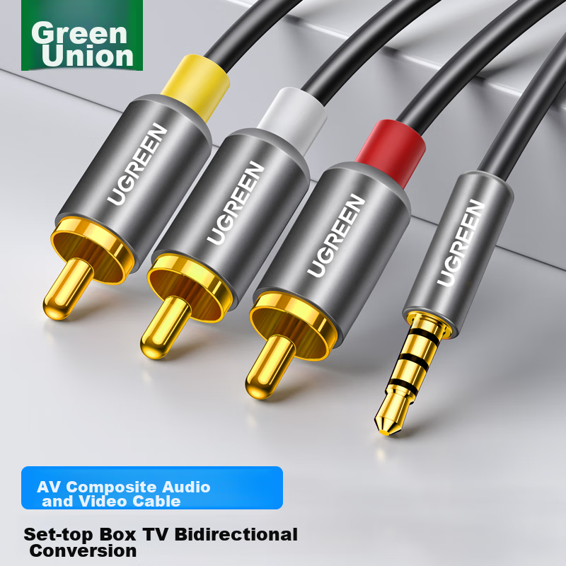 UGREEN двойный RCA аудиокабель, 2RCA мужчина к мужчине, два-красный и белый AV аудиосигнальный кабель, DVD компьютерный