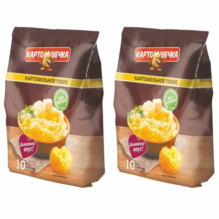 Пюре быстрого приготовления Картошечка, классическое, 250 г, 2 шт