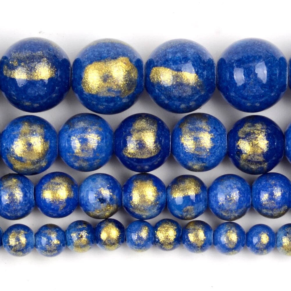 Натуральные нефритовые бусины Vidasny 4/6/8/10 мм белые/красные Синий, 10mm Approx 37pcs, Blue