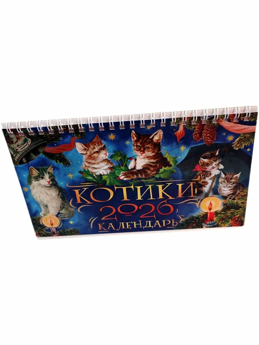 Календарь домик Котики на спирали на 2026 год