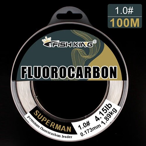 Рыболовная леска из углеродного волокна FISH KING, 100 м, фторуглеродная леска для ловли нахлыстом, Тонущая 100% фторуглеродная рыболовная леска