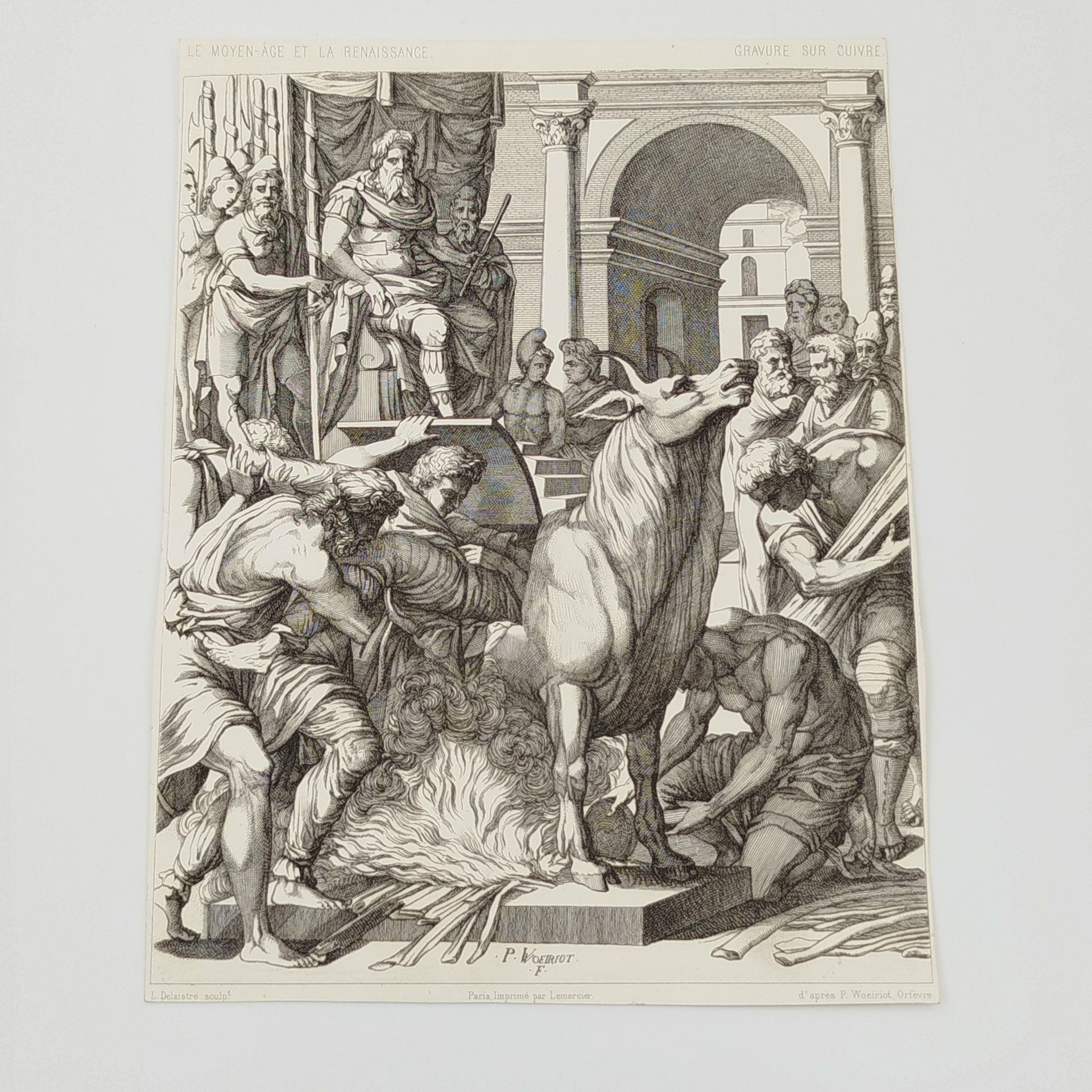 Литография из издания "Бык Фаларида" (древнее орудие казни)