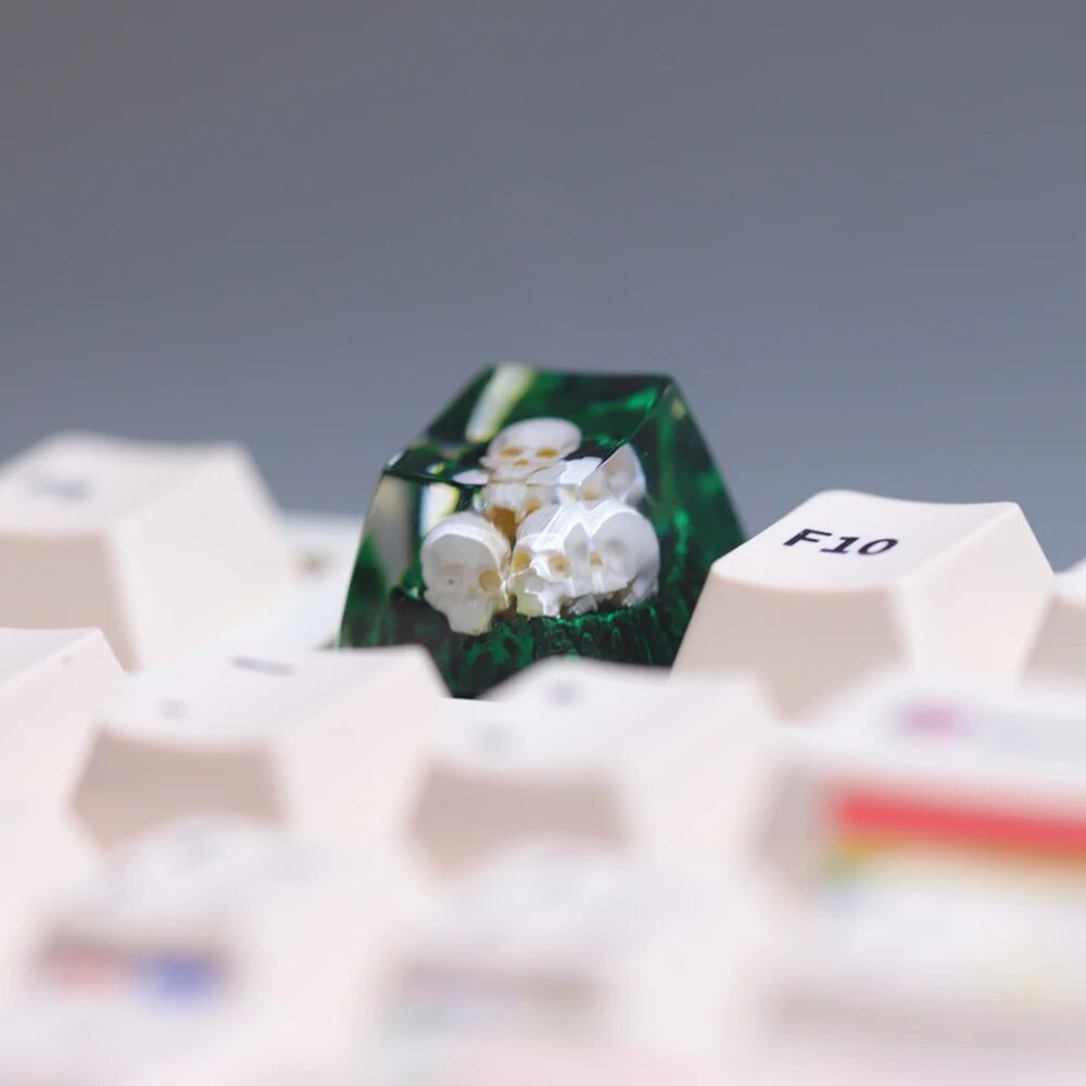 Новые бестселлеры из смолы, зеленые горные черепа/черепа снежной горы/велковые черепа, колпачки для клавиш с перекрестной осью, механические колпачки для клавиш