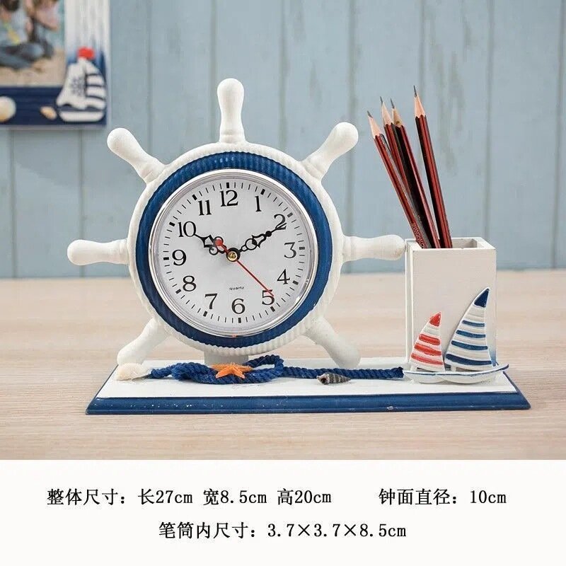 Средиземноморский стиль INS, высококачественные часы, океанский стиль, бесшумные настольные часы, украшение для гостиной, настольные часы для демонстрации