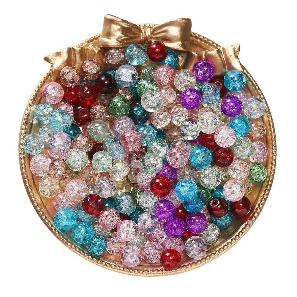 Бусины стекло Битое стекло ассорти 7*8 мм 50шт, Цвет разноцветные