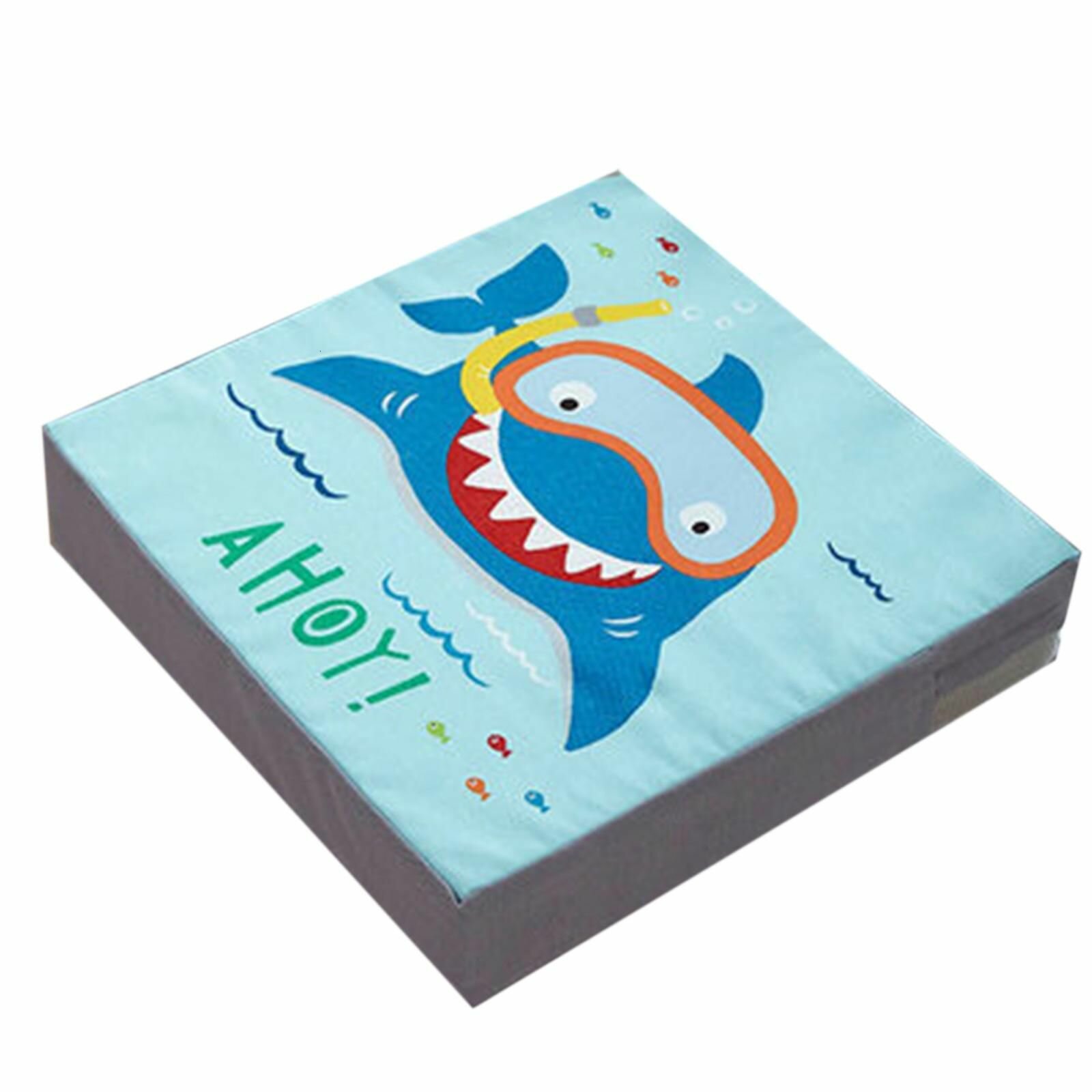 Портативный утолщенный бустер для детского стульчика, квадратная подушка из полиэстера, моющаяся, для обеденного стола, Голубая акула