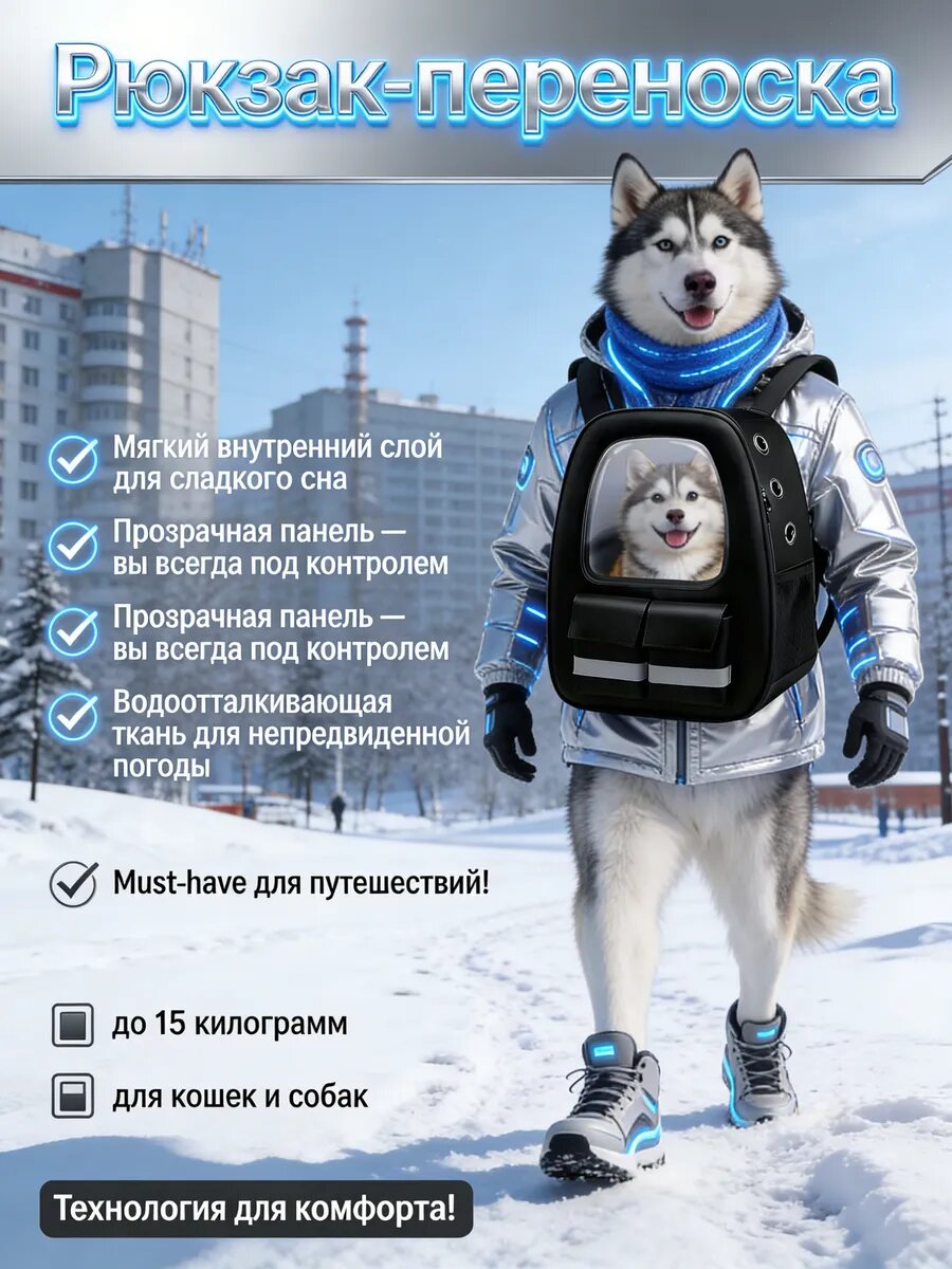 Рюкзак переноска для кошек и собак с окном