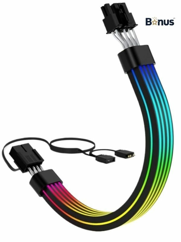 ARGB удлинитель питания 8Pin для видеокарт, синхронизация подсветки 5V3-pin