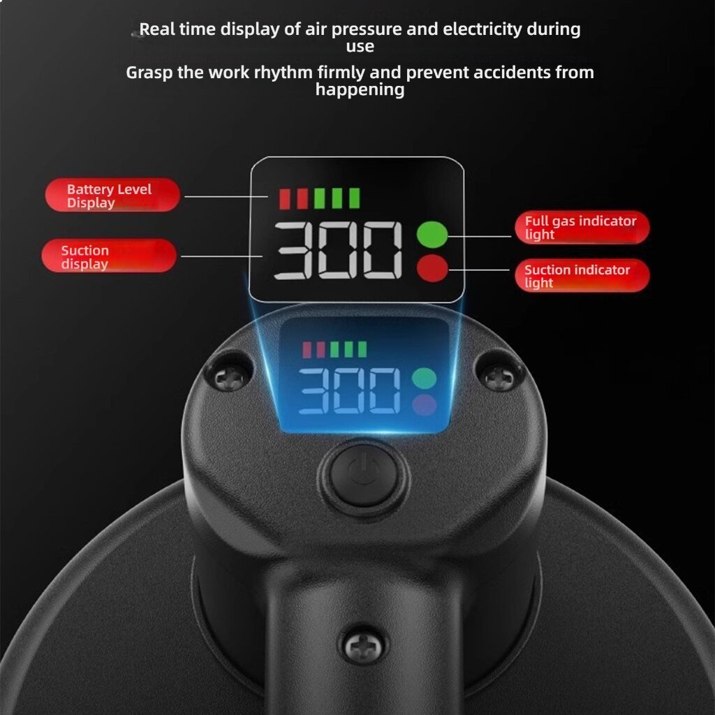 Вакуумный подъемник с батареей 4000 мАч, 660 фунтов, диаметр основания 10 дюймов