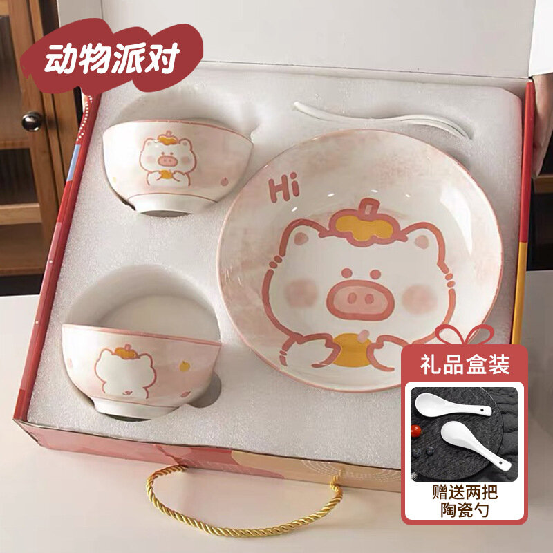 Набор керамических мисок и тарелок, подарочная коробка, высококачественная, практичная, эстетичная, подарок с хорошим смыслом для лучшего друга, подарок на помолвку, сувенир