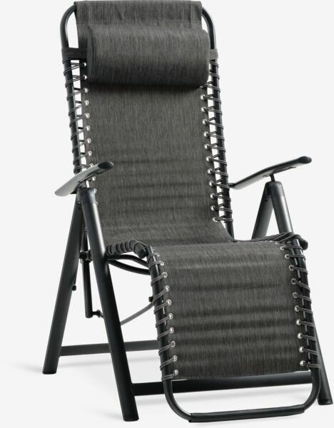 Шезлонг складной Jysk MAKHOLM цвет темно-серый Ш 65 x В117 x Г92 см