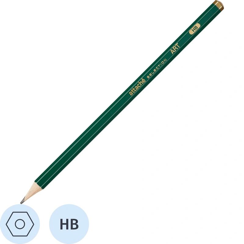 Карандаш чернографитный Art, HB, шестигр, б/ласт