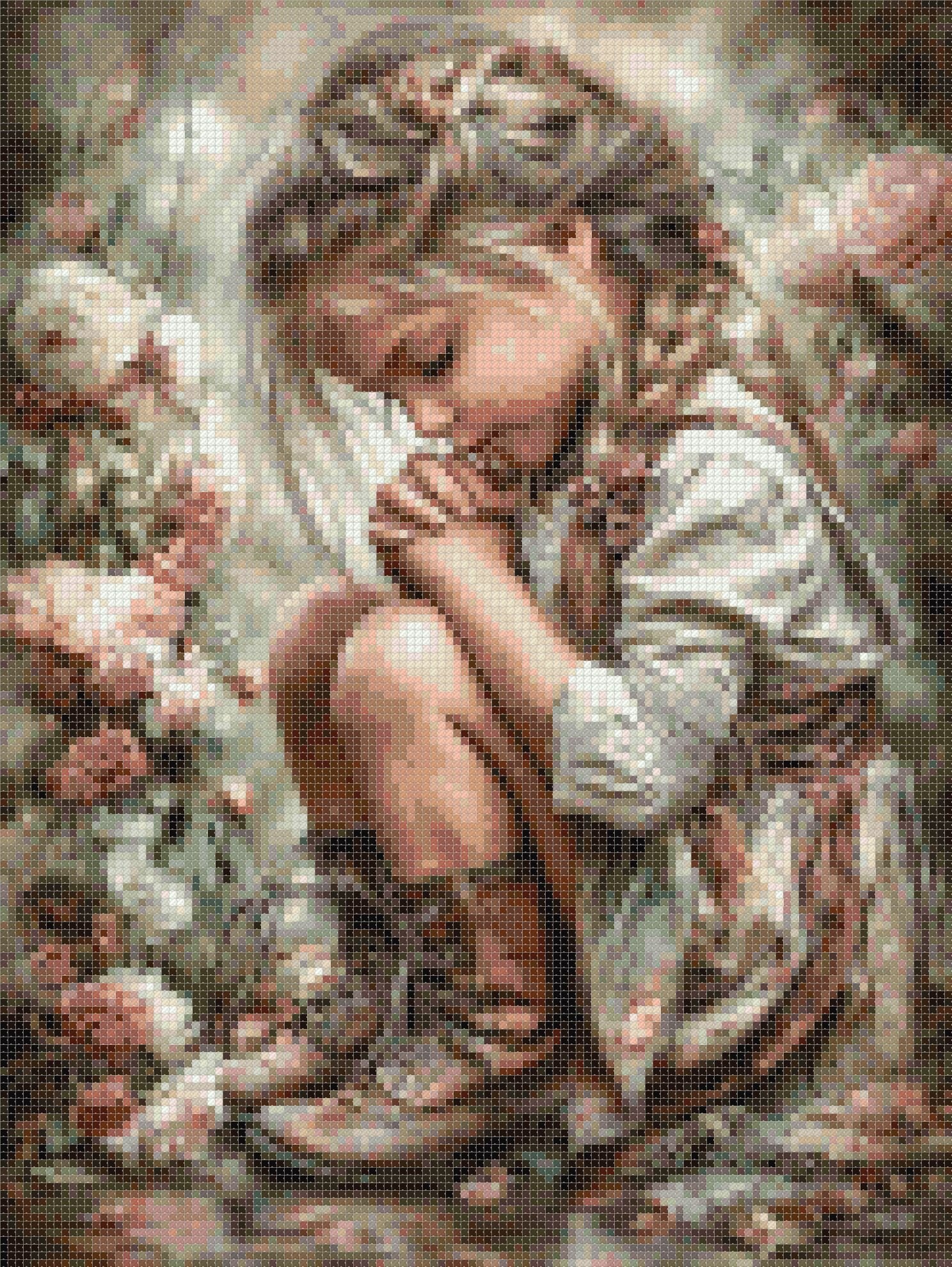 Схема вышивки крестиком Мечты (без мулине) 124х165 стежков 23х30 см (54 цвет)