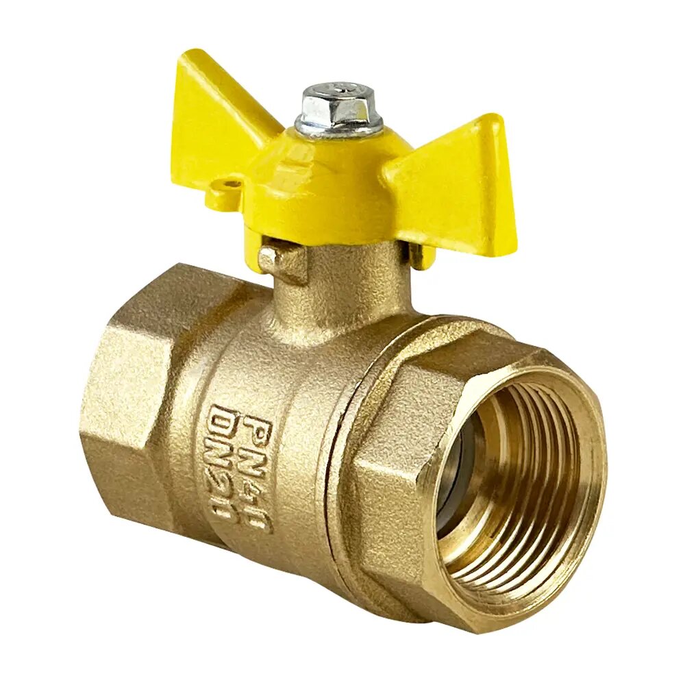 Кран шаровой Valfex DN20 PN40 3/4" латунь ручка бабочка