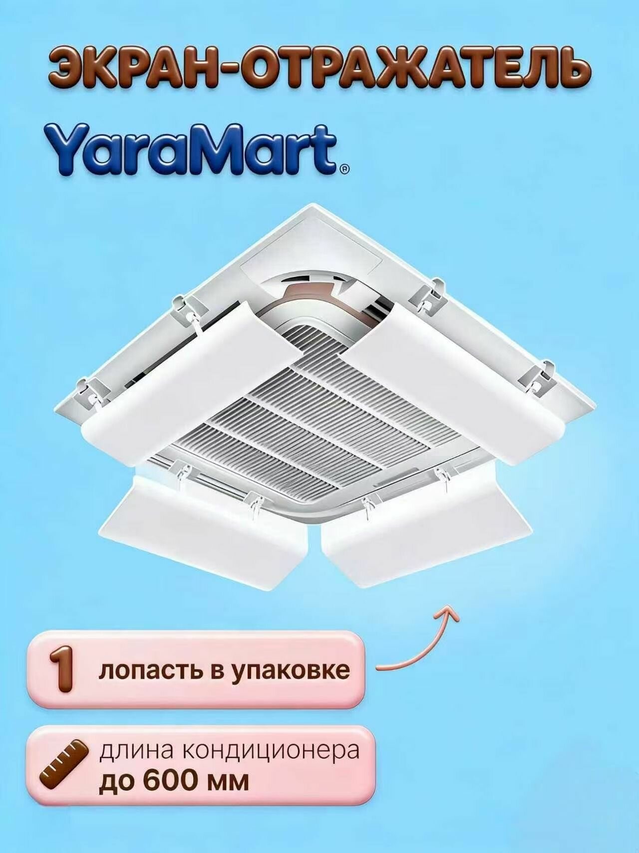 Отражающий экран для кондиционера 600 мм