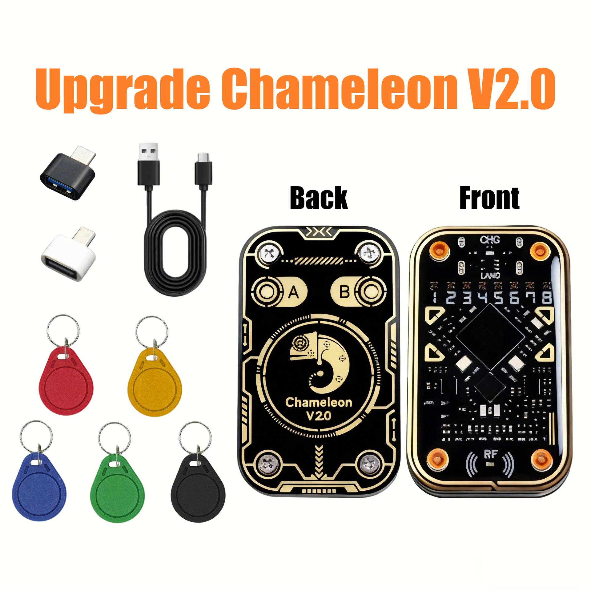 Chameleon V2.0 RFID-Считыватель Смарт-Чипов + Брелок С 5 Идентификаторами ID Ultra