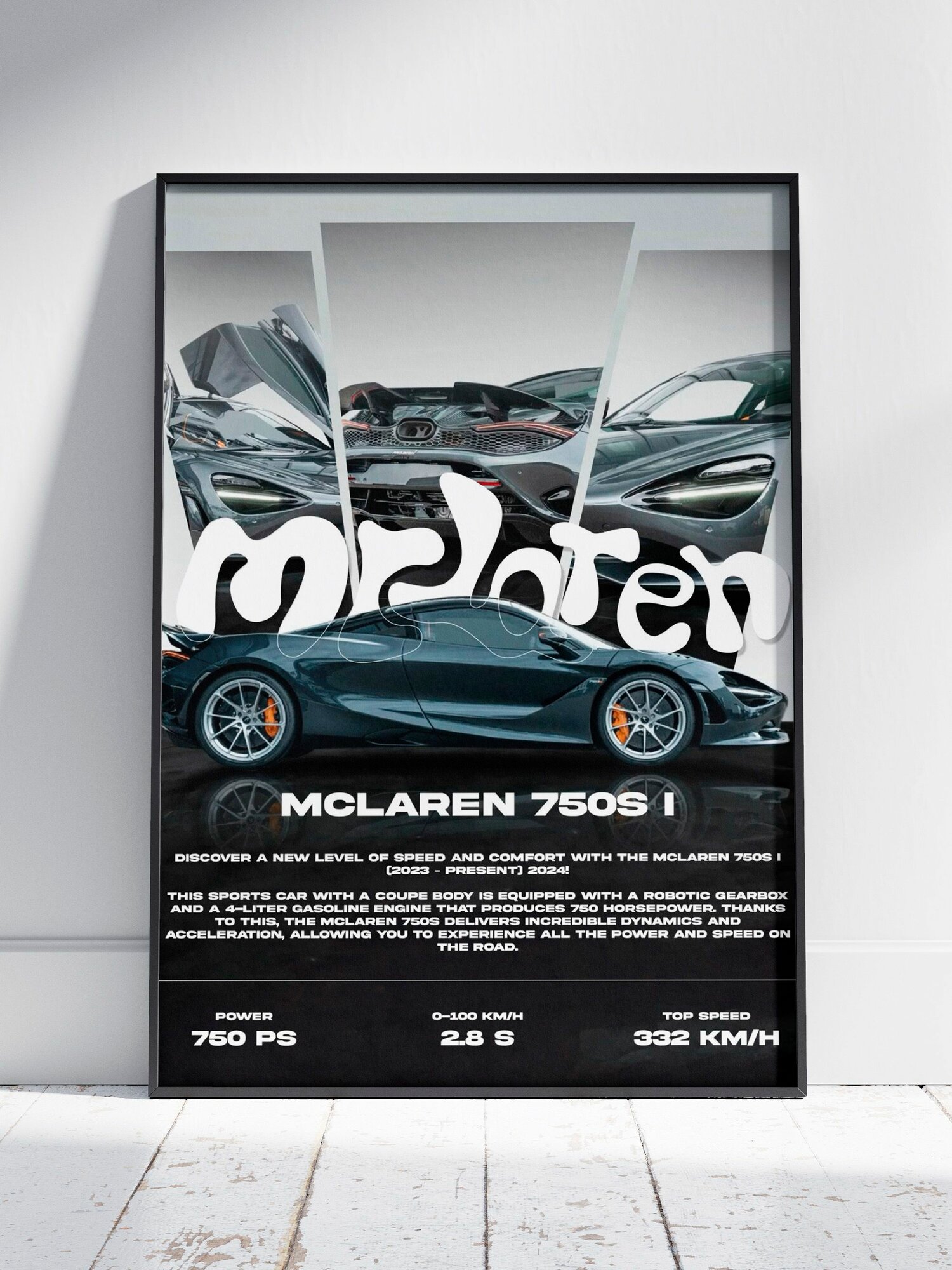 Плакат на стену для интерьера Марки Машин (Макларен - McLaren 2) - Постер по автопроизводителям формата A3 (30x42 см)
