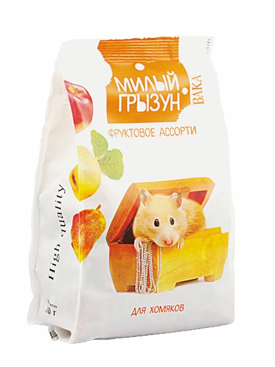 Вака High Quality Милый грызун фруктовое ассорти для хомяков 200 гр, 1 уп