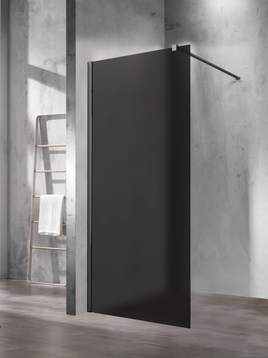Душевая перегородка Vincea Walk-in VSW-1H900GFGM 90 см, профиль вороненая сталь, стекло матовое тонированное