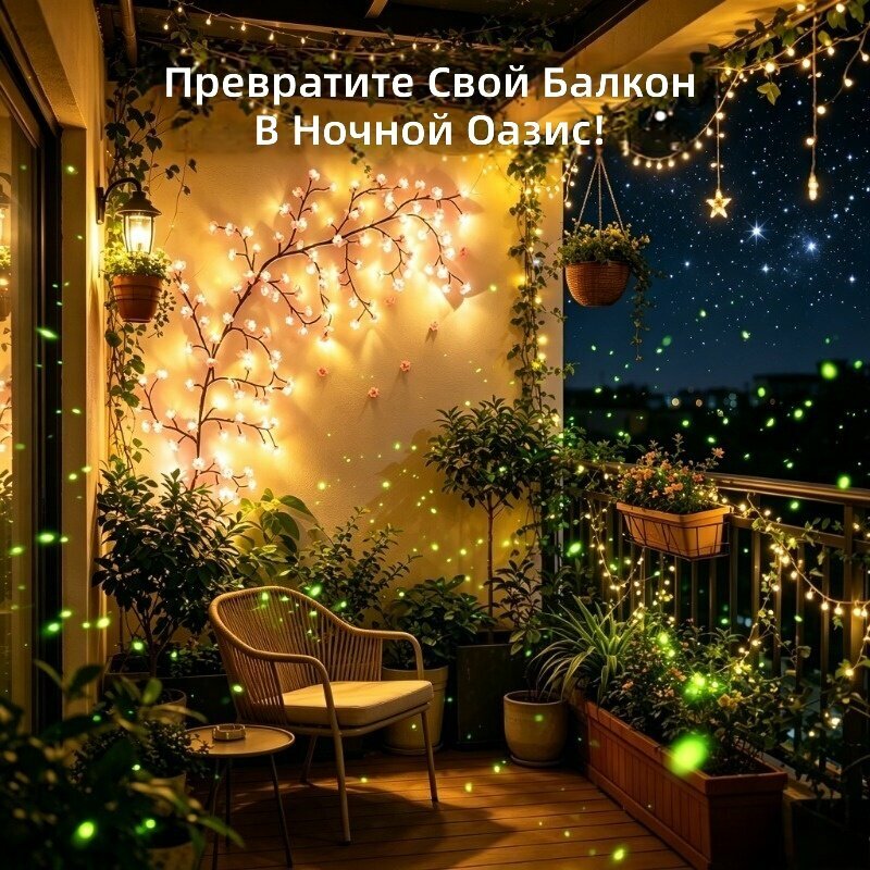 Светящаяся ветка сакуры с разбросанными цветами, LED-гирлянда 144 элемента (72 светодиода + 72 цветка сакуры), 8 режимов мерцания, USB-питание, гибкая ветка, декоративная подсветка для интерьера