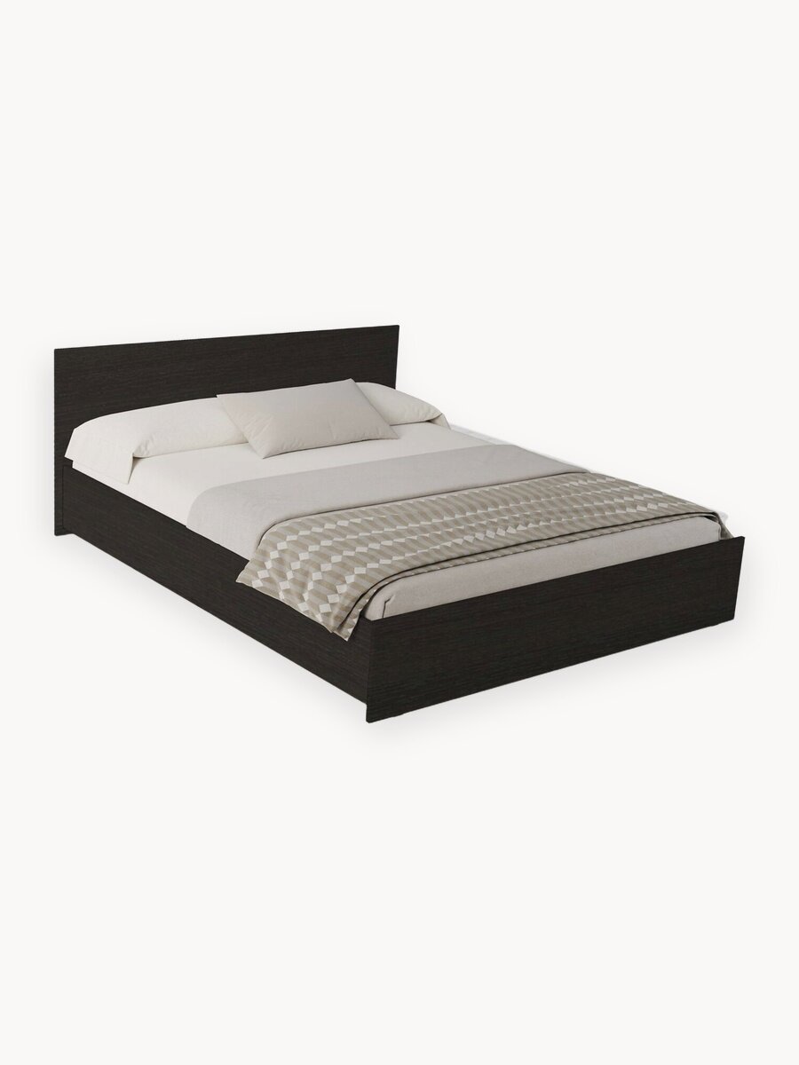 Кровать двуспальная "Амелина" 160х200, цвет венге, основание настил ДСП