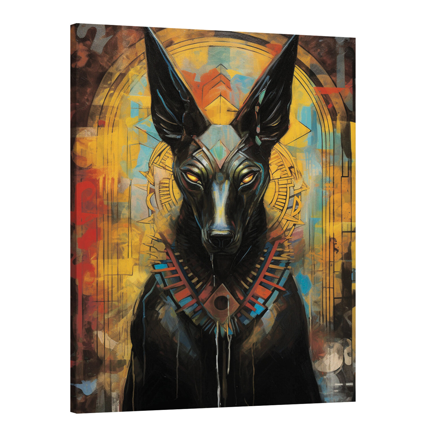 Интерьерная картина 50х70 "Анубис: воплощение верности и преданности"