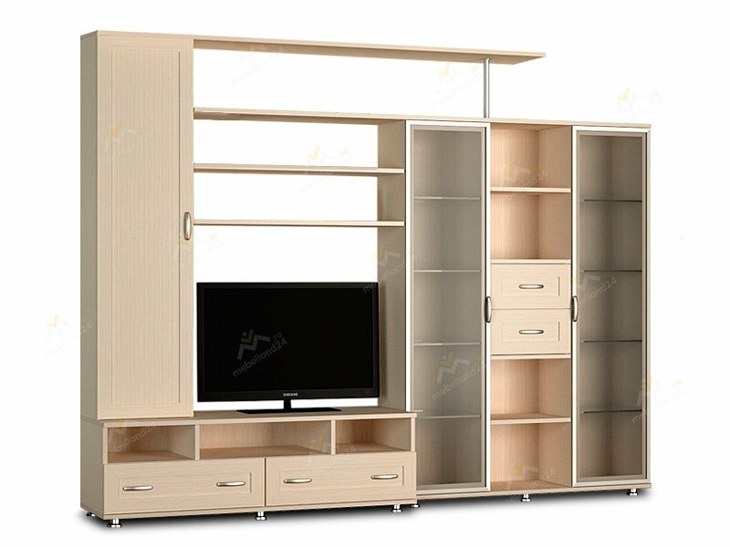 Стенка МебельЛэнд24 Санремо - 15 240x50x210 со шкафом с тумбой